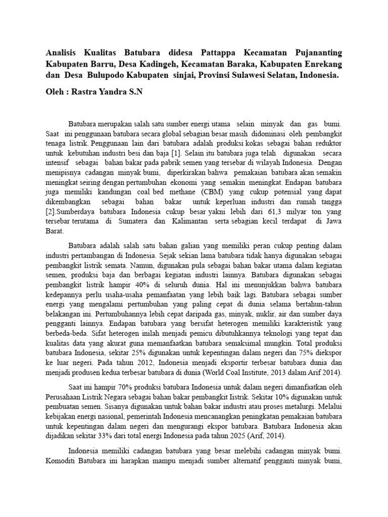 Resume Batubara | PDF