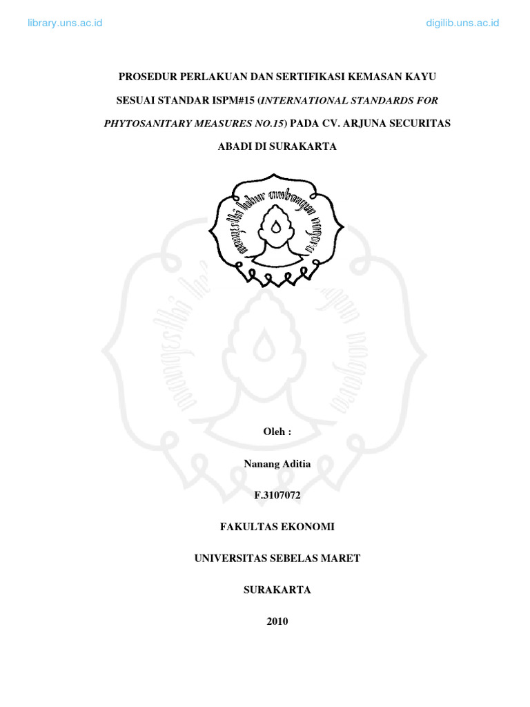 Phytosanitary Measures No.15) Pada Cv. Arjuna Securitas | PDF | Bisnis