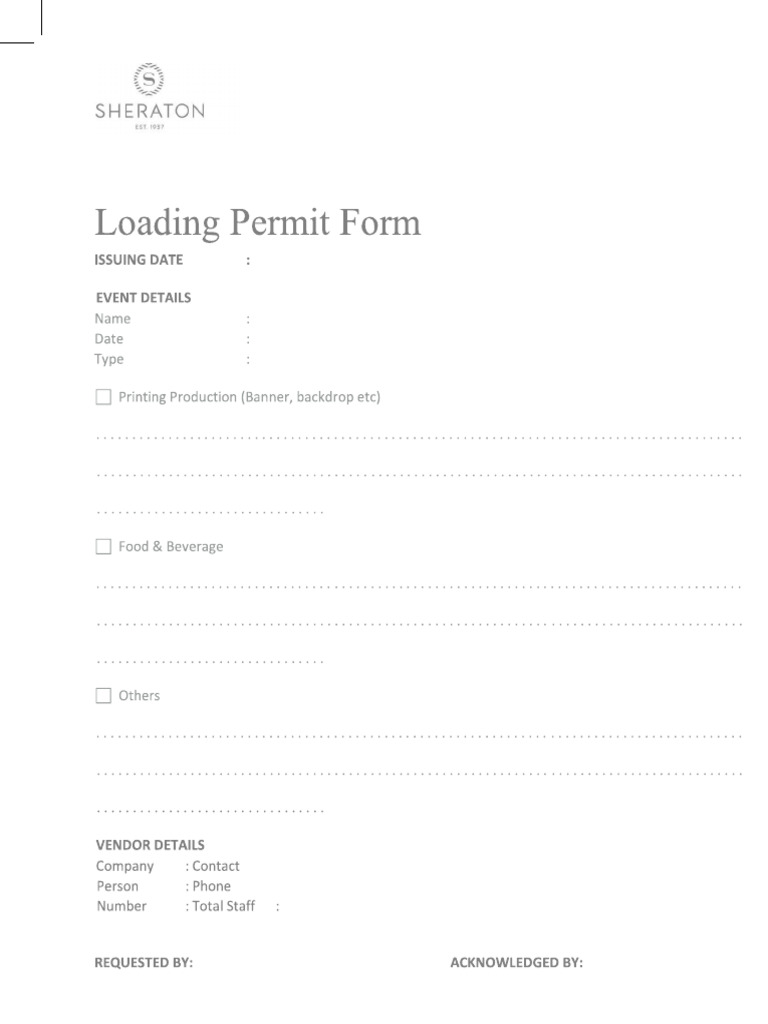 Loading Letter Sheraton | PDF