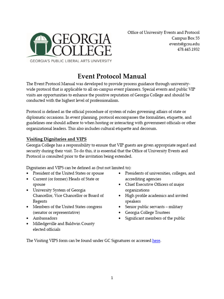 Event Protocol Manual | PDF | Etiquette