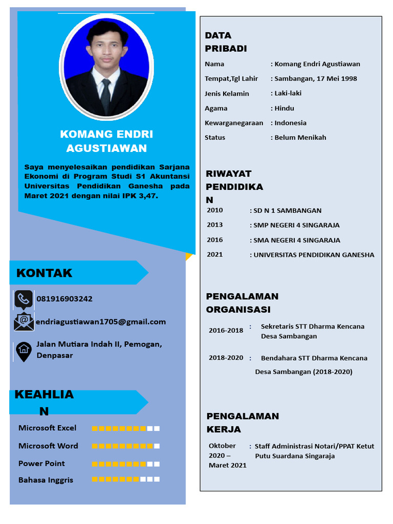 Contoh CV 1 | PDF