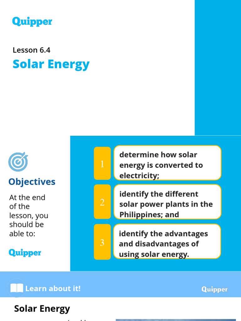Earth Science SHS 6.4 Solar Energy | PDF | Solar Energy | Photovoltaics