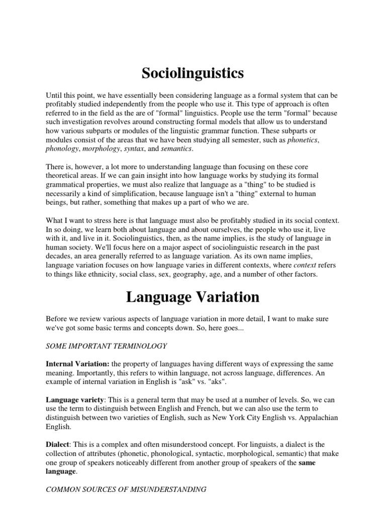 Sociolinguistics | PDF