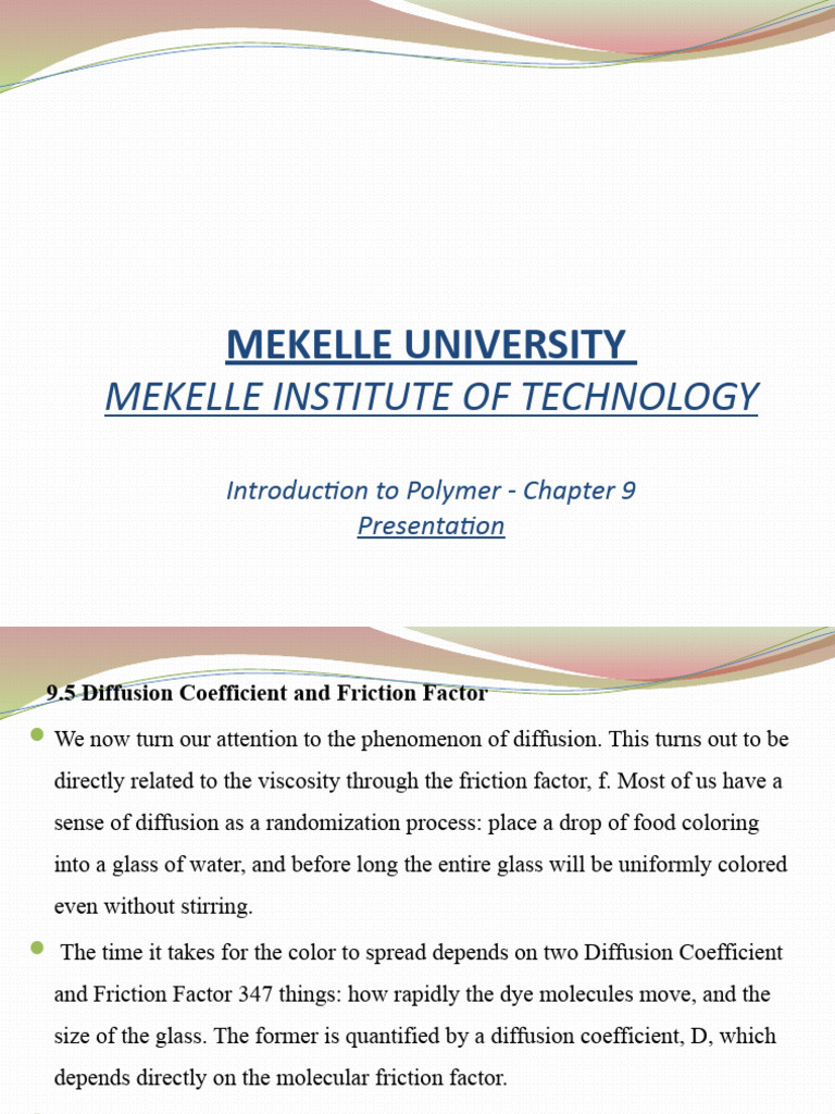 Introduction To Polymer - Chapter 9 | PDF | Chromatography | Diffusion