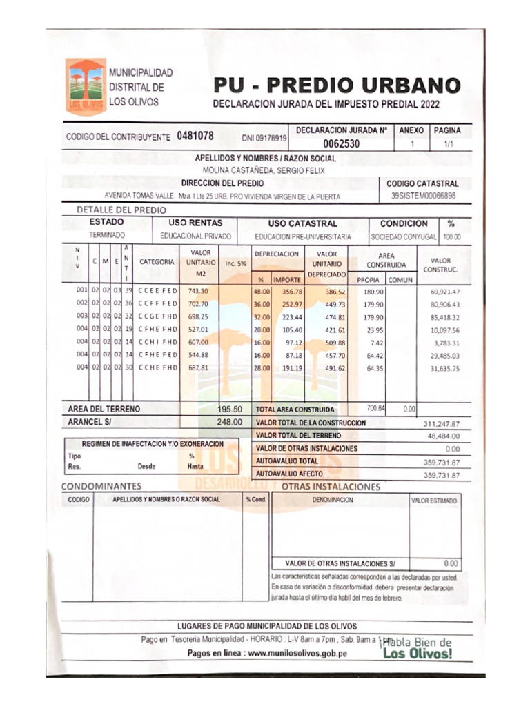 Pu - Predio Urbano | PDF
