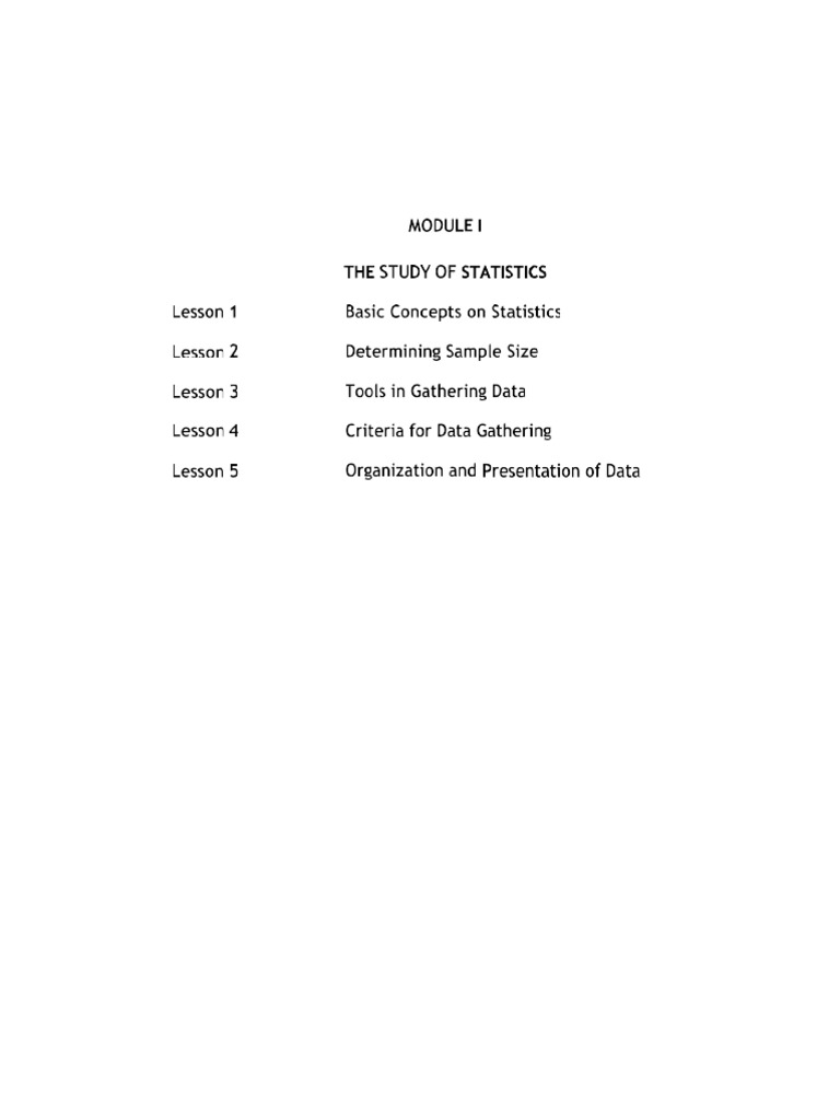 Module 1 Advanced Statistics | PDF