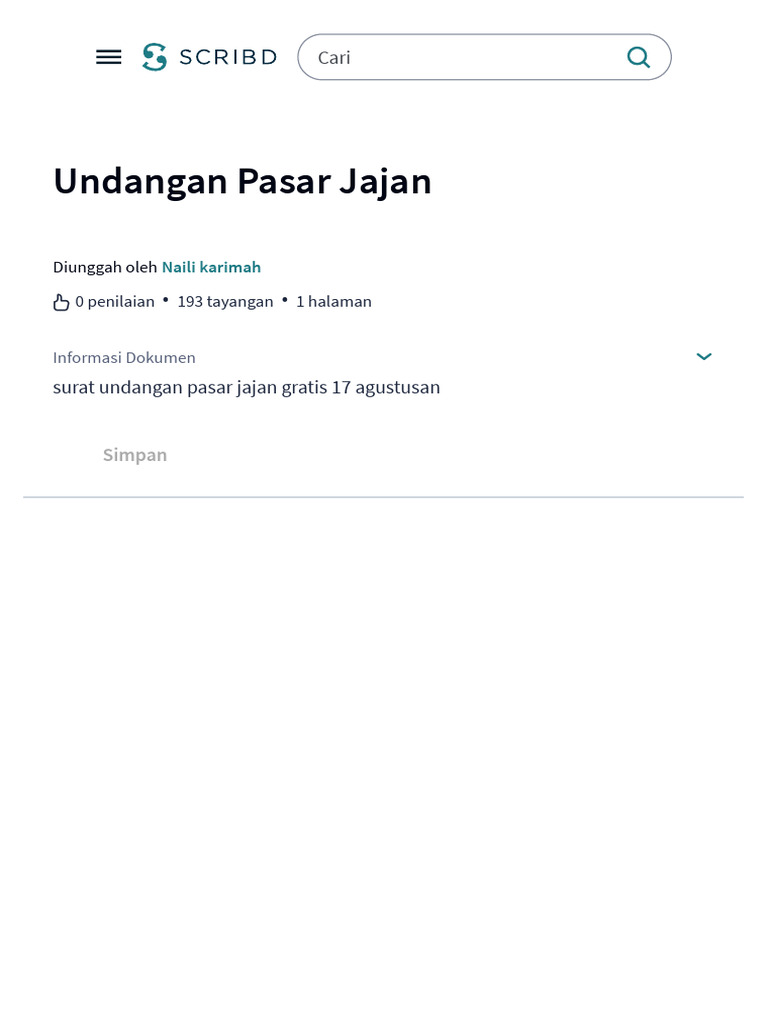 Undangan Pasar Jajan - PDF | PDF