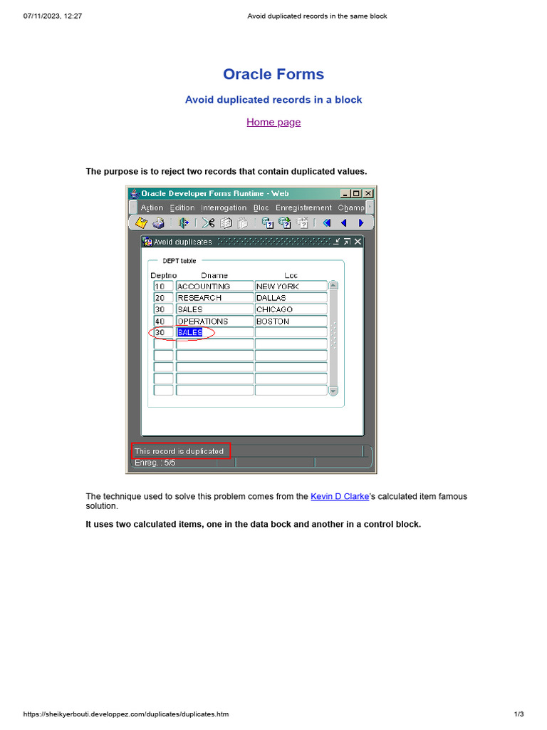 Avoid Duplicated Records In The Same Block Pdf Data Computer Science 8512