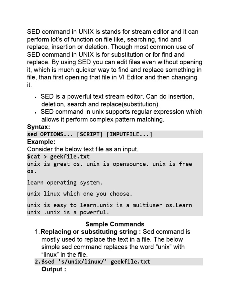 Awk, Sed | Download Free PDF | Computer Programming | Computing