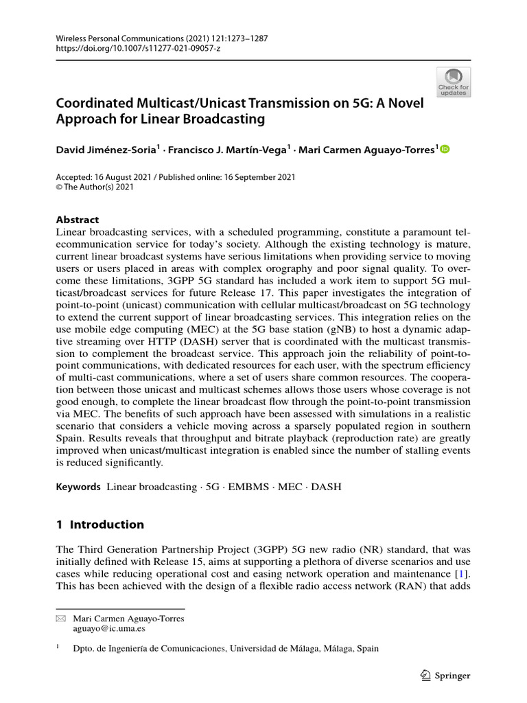 5gmulticast From MEC | PDF | Multicast | Streaming Media