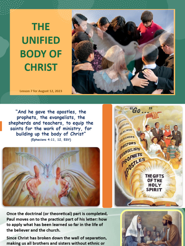 THE Unified Body of Christ: Lesson 7 For August 12, 2023 | PDF | Paul ...