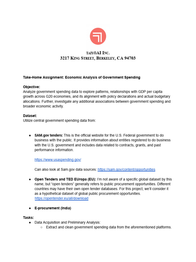 Research Assistant Assignment_ Economic Analysis of Government Spending ...