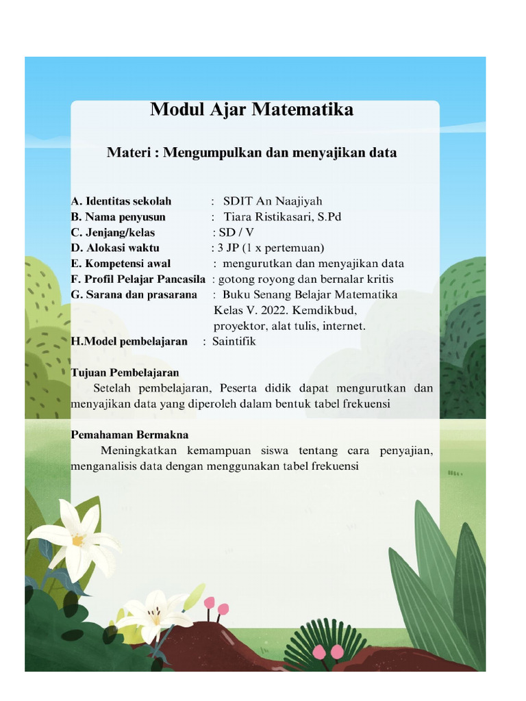 Template Modul Ajar | PDF