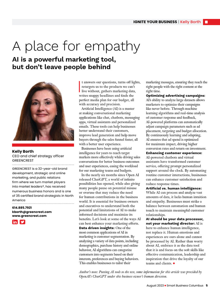 A Place For Empathy AI Is A Powerful Marketing Tool, But Don't Leave People Behind. | PDF ...
