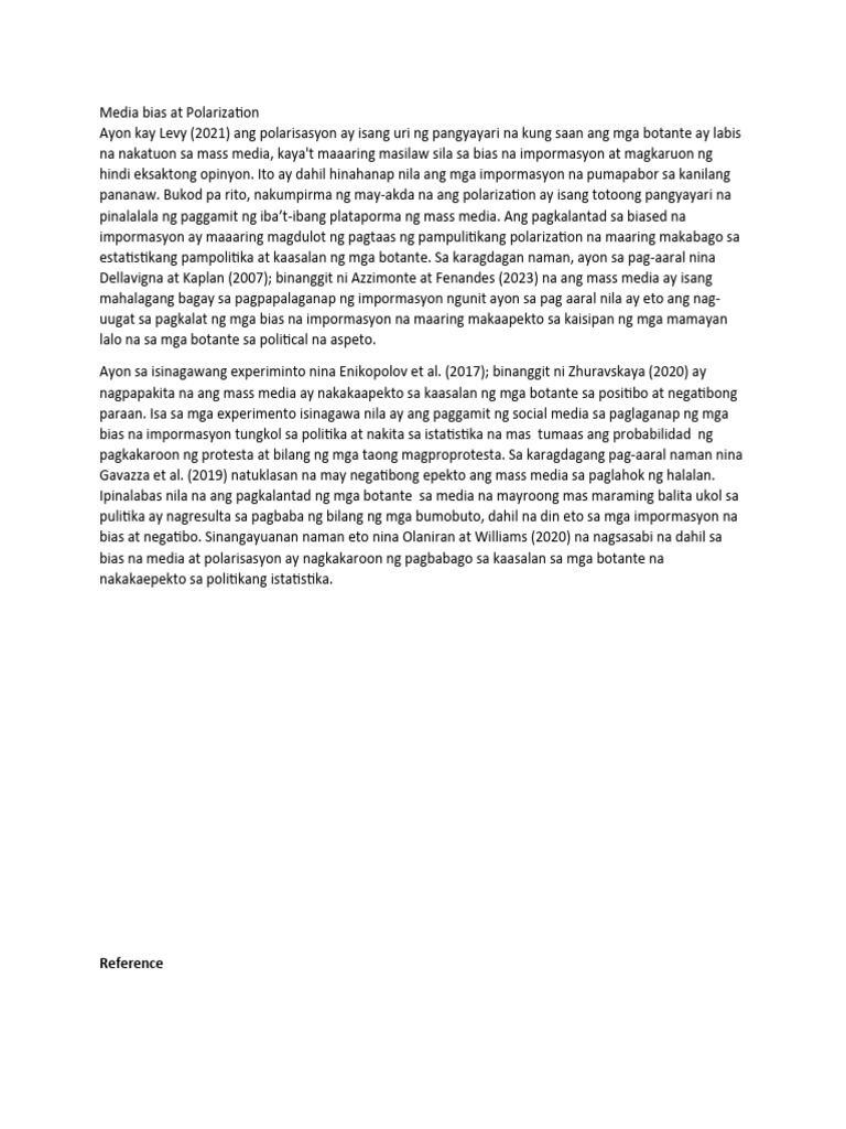 Media and Bias Polarization 1 | PDF