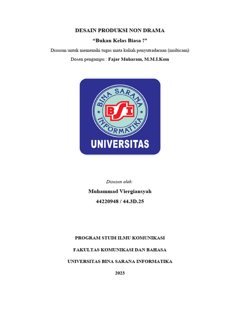 Desain Program Sketsa Komedi | PDF