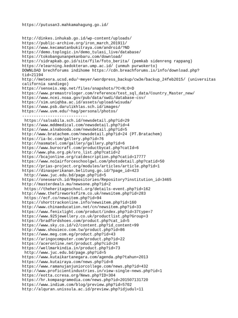 Database List | PDF | Data | Information Science