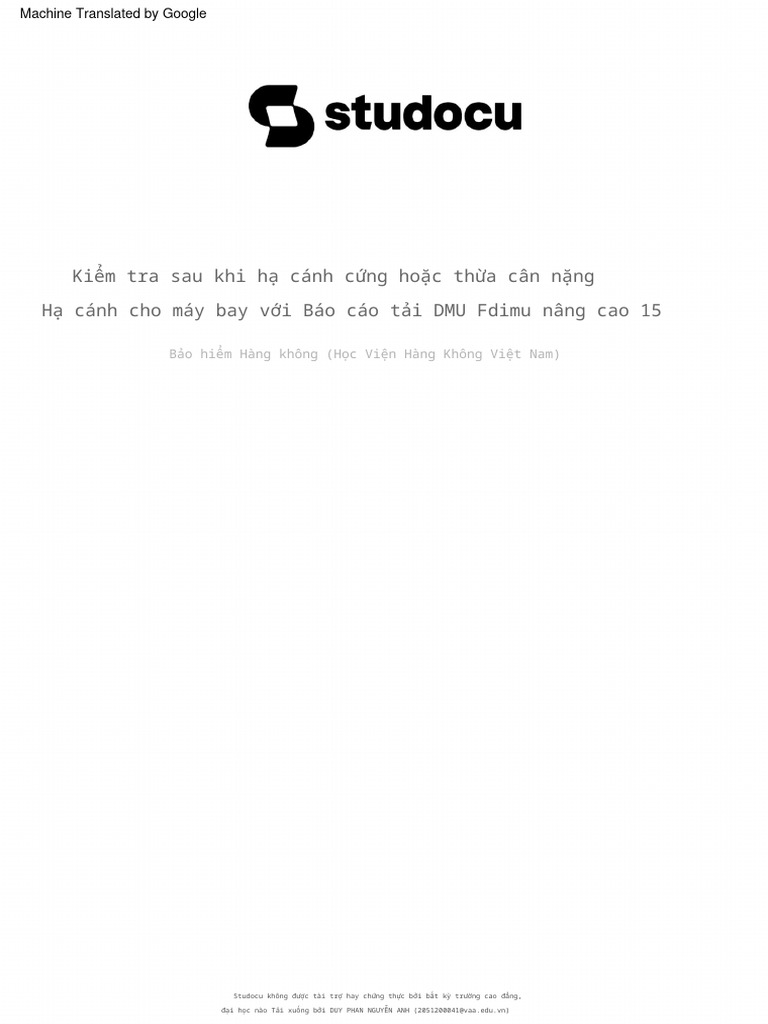 Inspections After A Hard Landing or A Hard Overweight Landing For ...