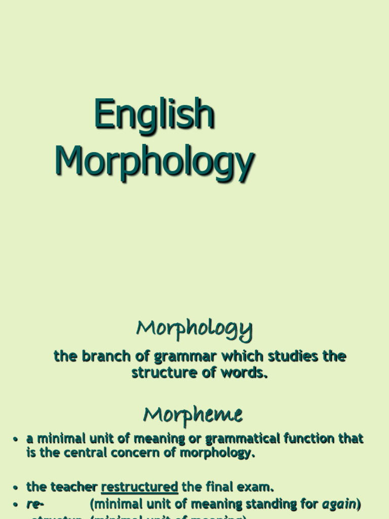 Lesson 9 Morphology - ppt1 | PDF | Word | Morphology (Linguistics)