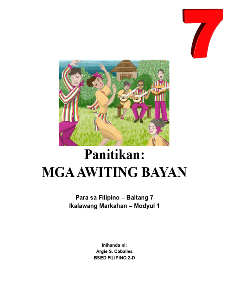 Ang Mga Awiting Bayan (Panitikan) | PDF