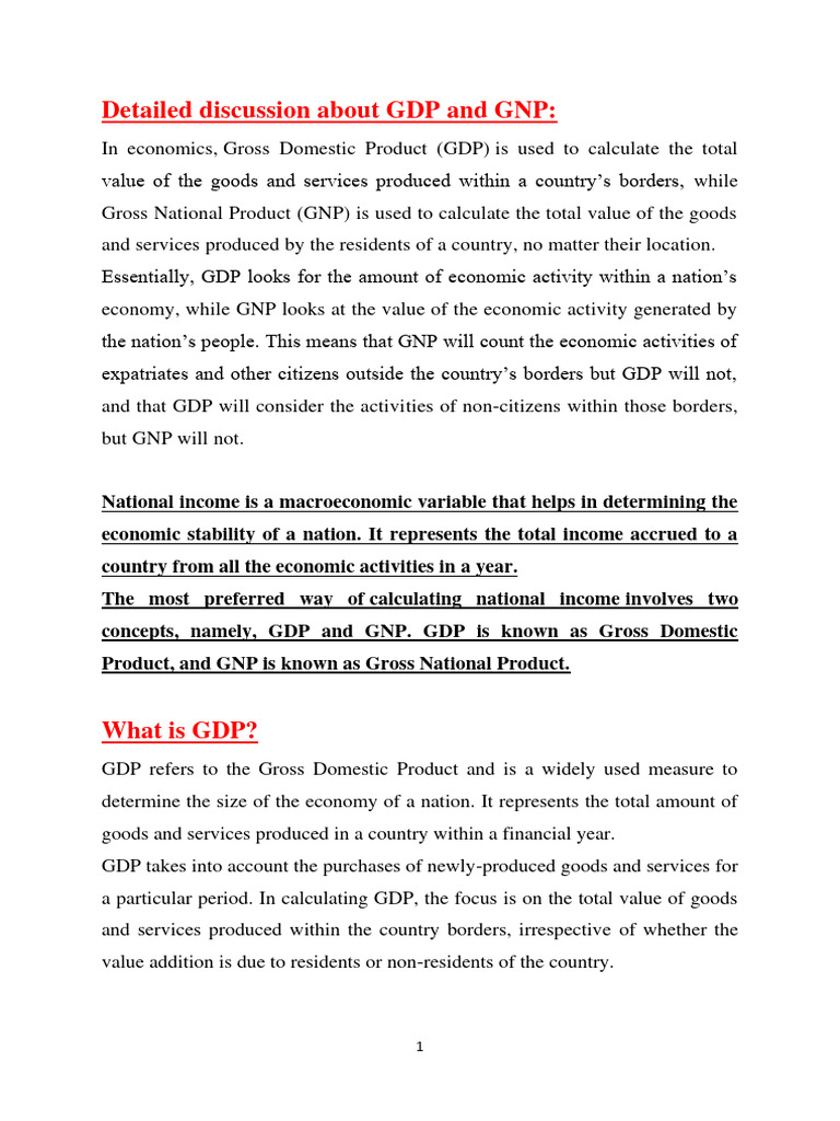 01-2 GDP and GNP | PDF | Gross Domestic Product | Economies