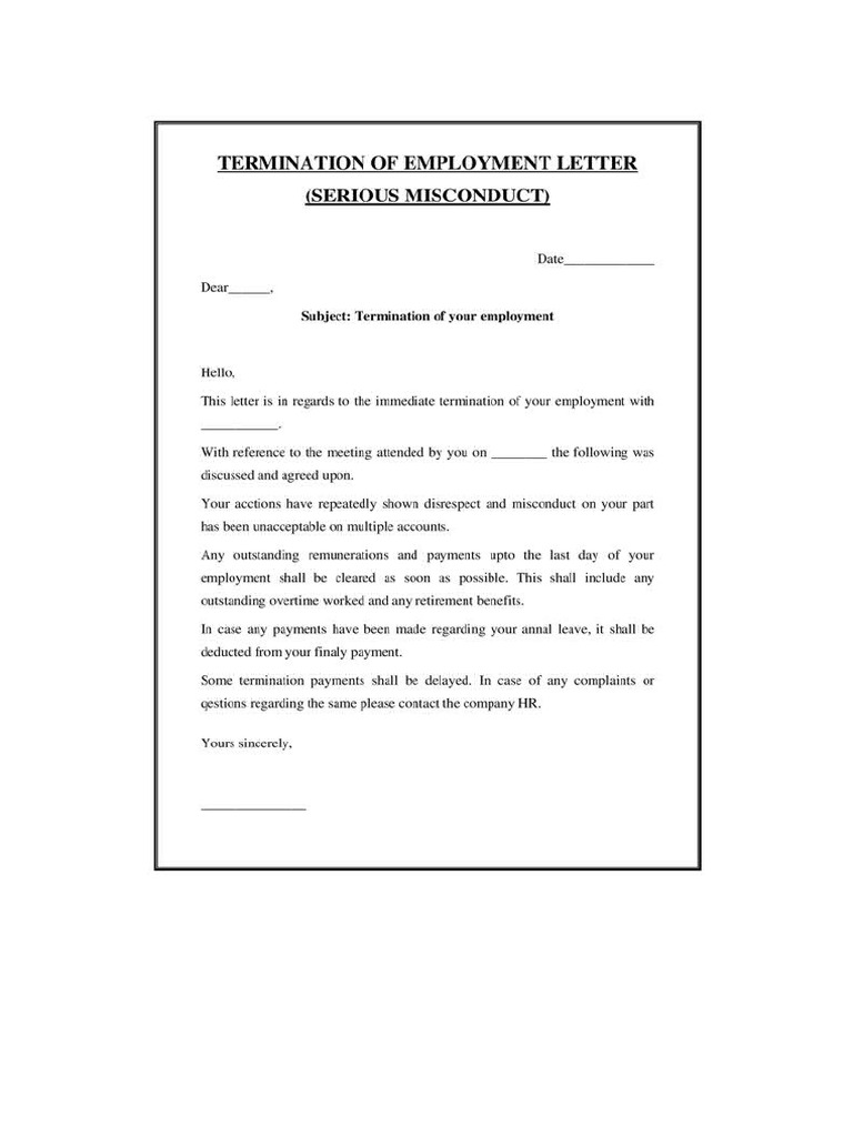 Termination Letter | PDF