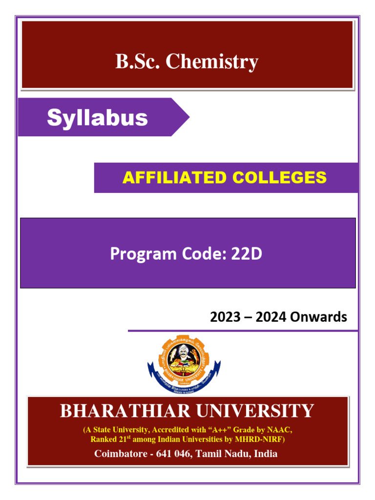 BSC Chemistry 2023 24 | PDF | Alkene | Entropy