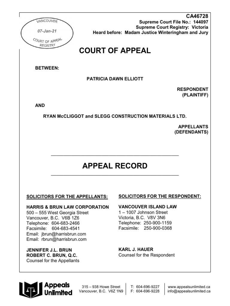Appeal Record - CA46728_Appeal_Record | PDF | Damages | Lawsuit