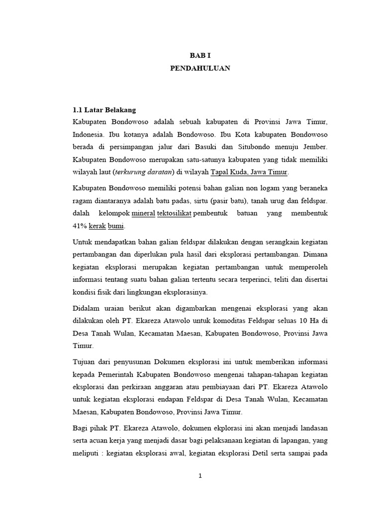 laporan eksplorasi contoh 2 | PDF