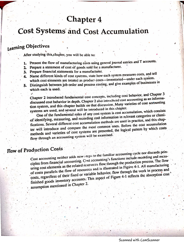 Chapter #04, Cost System and Cost Accumulation. | PDF