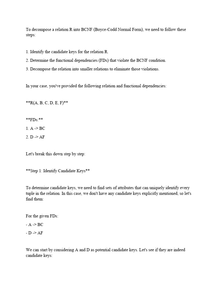 Database Normalization for BCNF | PDF | Relational Model | Software Design
