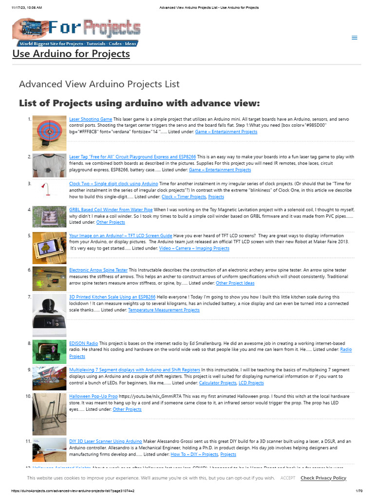 Advanced View Arduino Projects List - Use Arduino For Projects-2 | PDF | Sensor | Arduino