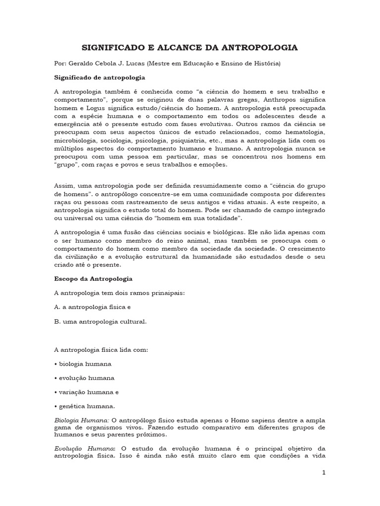Antro 23 Meaning and Scop | PDF | Antropologia | Humano