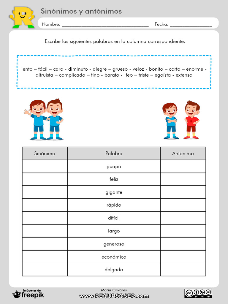 Sinonimos y Antonimos | PDF