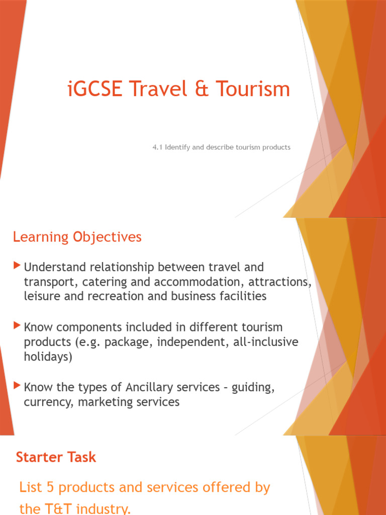 Igcse Travel Tourism U4 4 1 Pdf Tourism Service Industries