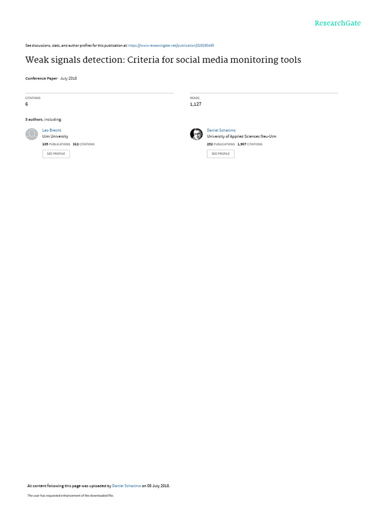 Welz Weak Signals | PDF | Social Media | Popular Culture & Media Studies Welz Weak Signals | PDF | Social Media | Popular Culture & Media Studies