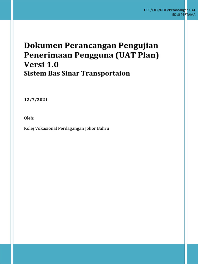 Lampiran Pelan UAT | PDF