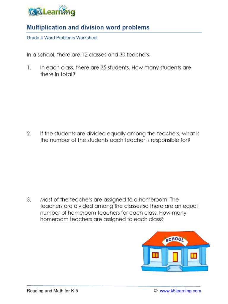 Grade 4 Word Problems Mixed Multiplication Division D | PDF