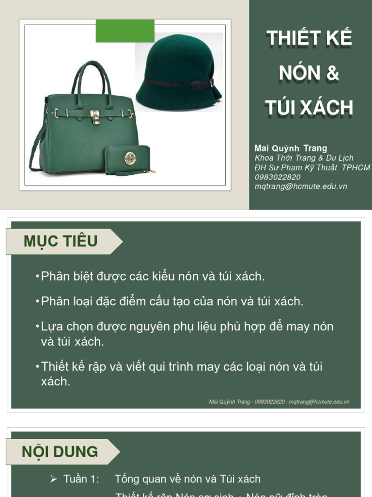 THIET-KE-NON-VA-TUI-XACH-Mai Qu NH Trang | PDF