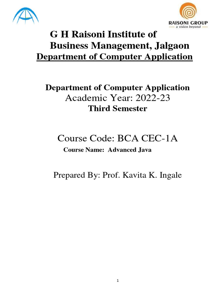 Unit-1 Advanced Java | PDF | Computer Programming | Databases Unit-1 Advanced Java | PDF | Computer Programming | Databases