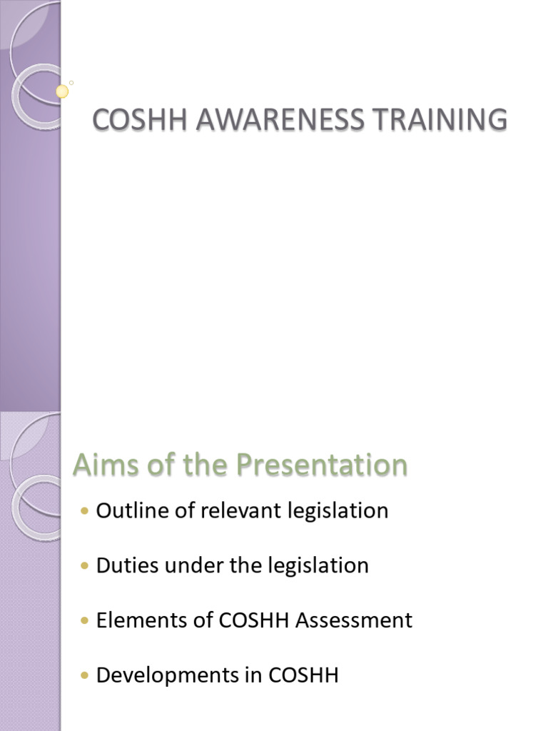 COSHH Awareness | Download Free PDF | Personal Protective Equipment ...