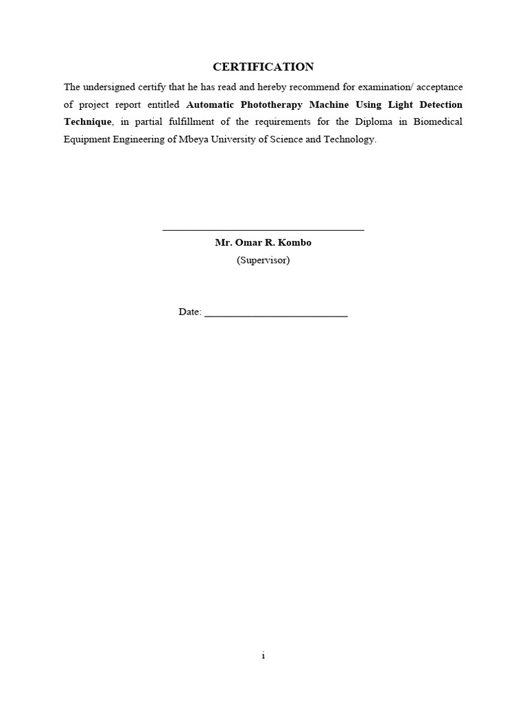 Automatic Phototherapy Machine Design | PDF | Electric Motor | Power Supply