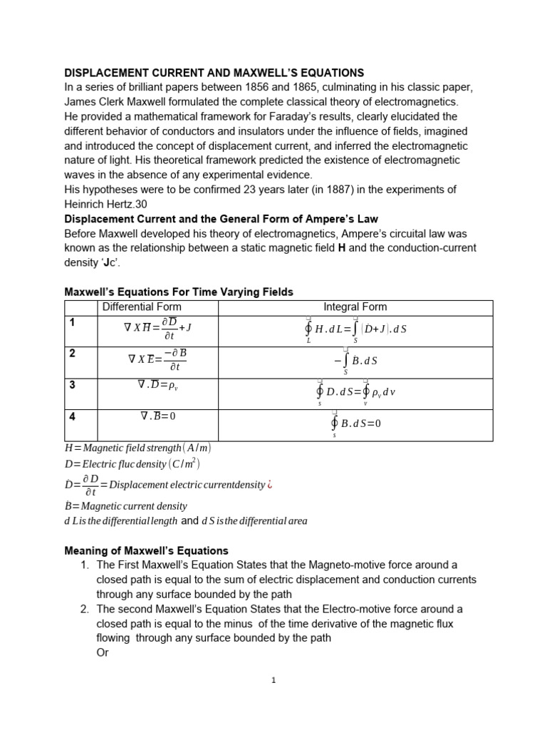 Maxwell's Equations Explained | PDF | Theoretical Physics ...