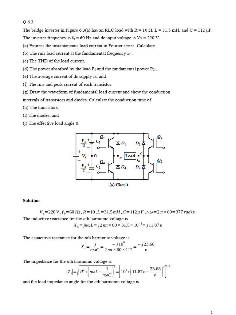 DC-AC Converter Example 6.3 | PDF | Power Inverter | Physical Quantities