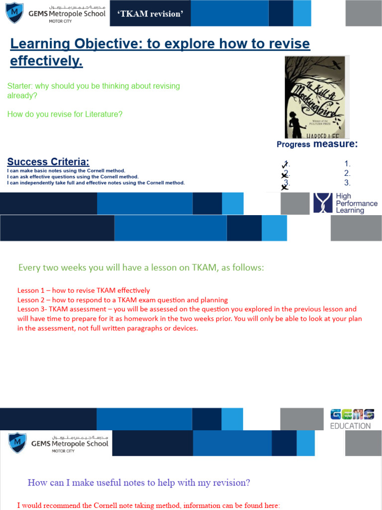 Lesson 1 - TKAM Revision | PDF | Learning | Cognition