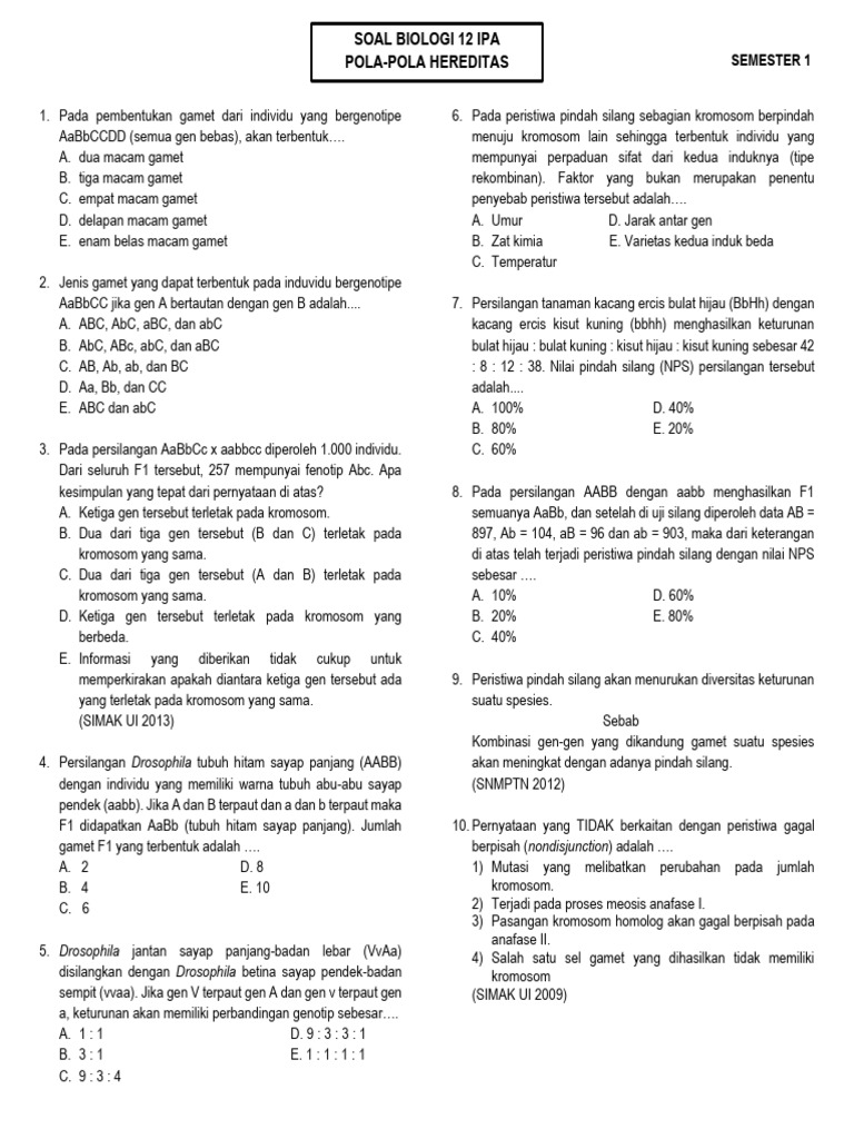 Bab 7 - Pola-Pola Hereditas | PDF