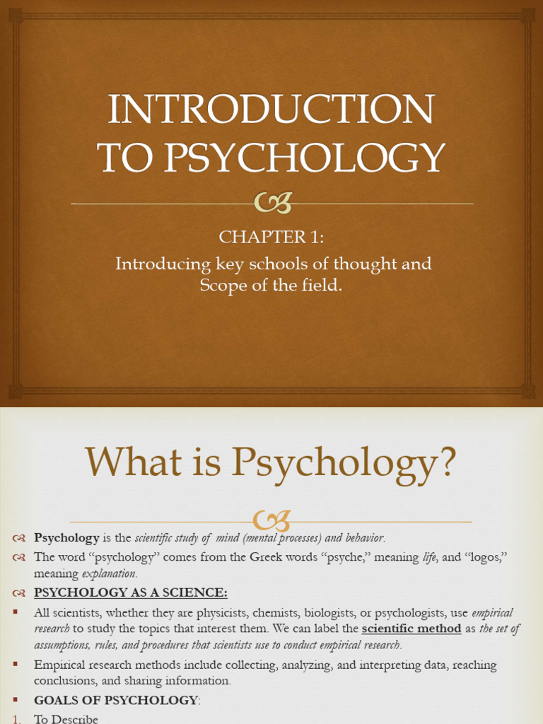 Introduction To Psychology | PDF | Psychology | Humanistic Psychology