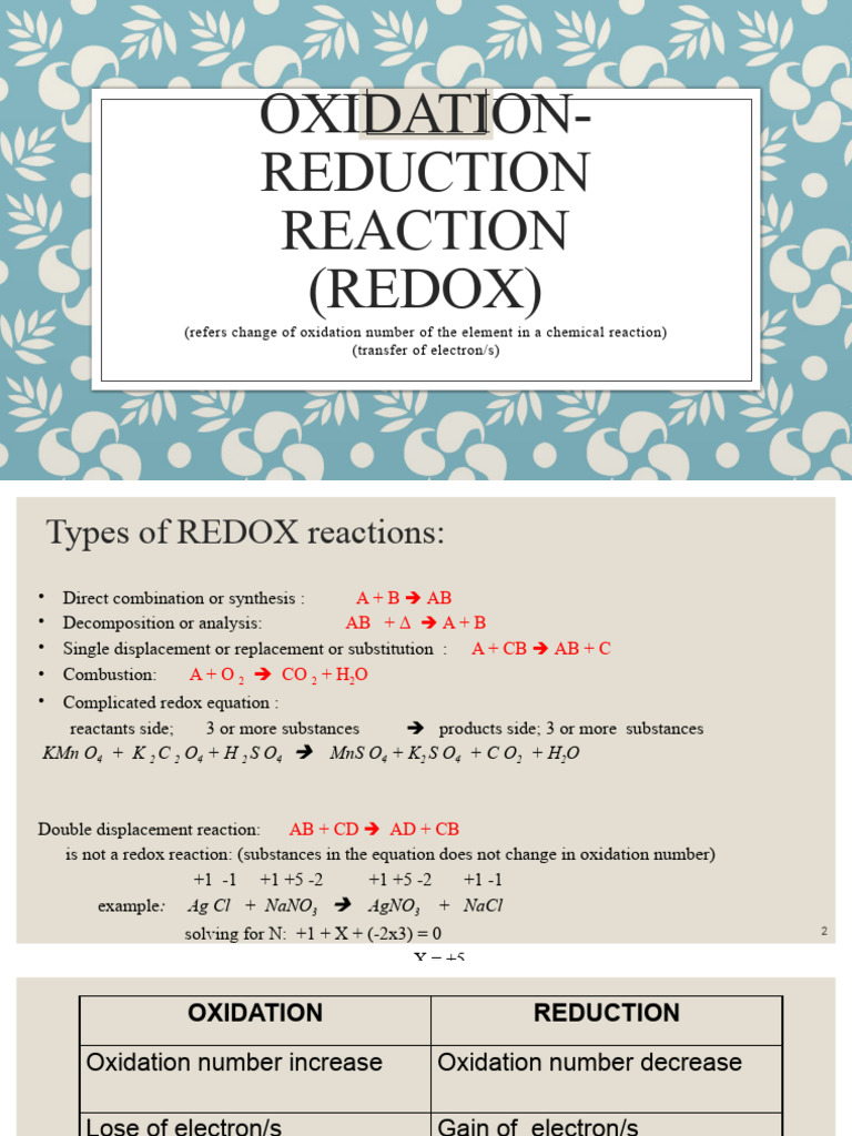 Oxidation Numbers | PDF | Redox | Chemical Reactions