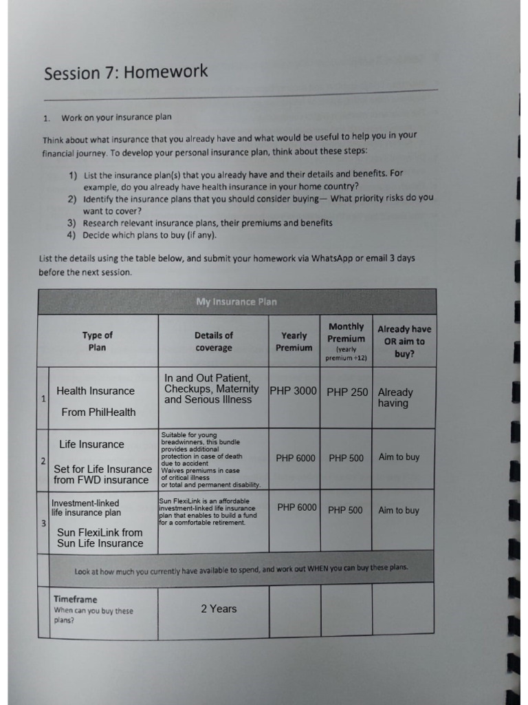 Session 7 - HW - Insurance | PDF | Business | Finance & Money Management