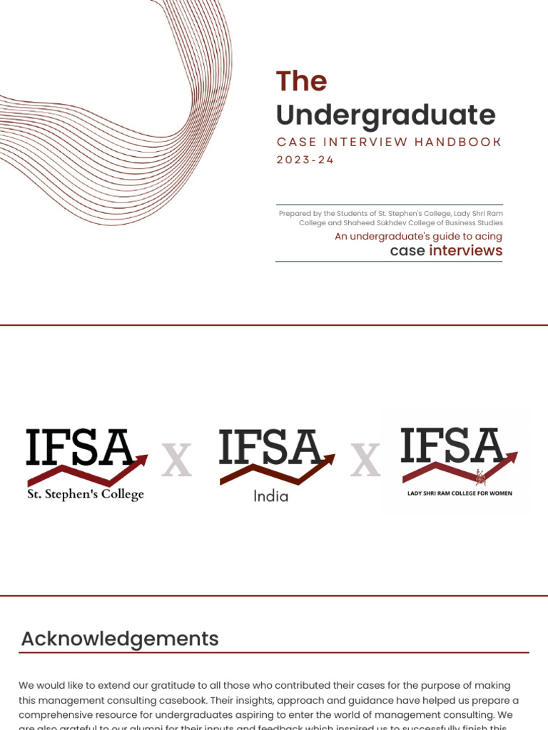 IFSA Undergraduate Case Interview Handbook 2023 | PDF | Outsourcing | Investing
